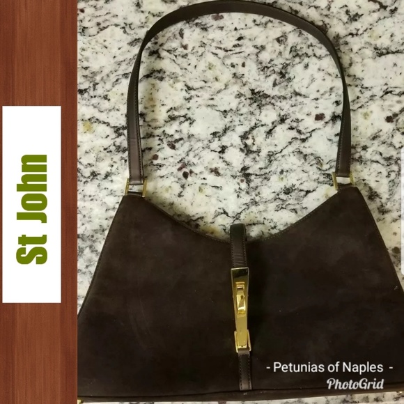 St. John | Bags | St John Chocolate Brown Suede Purse | Poshmark